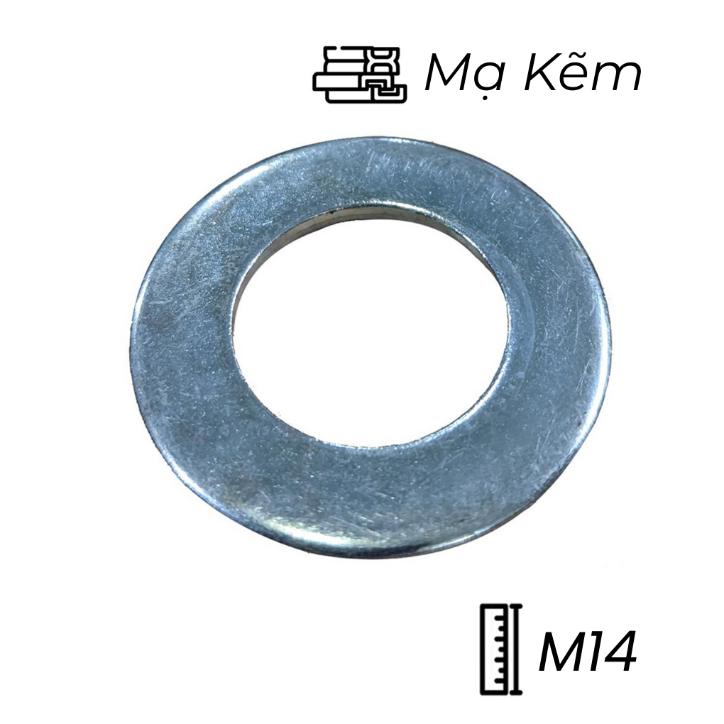 Lông Đền Phẳng Thép Mạ Kẽm DIN125 M14 | Mecsu.vn